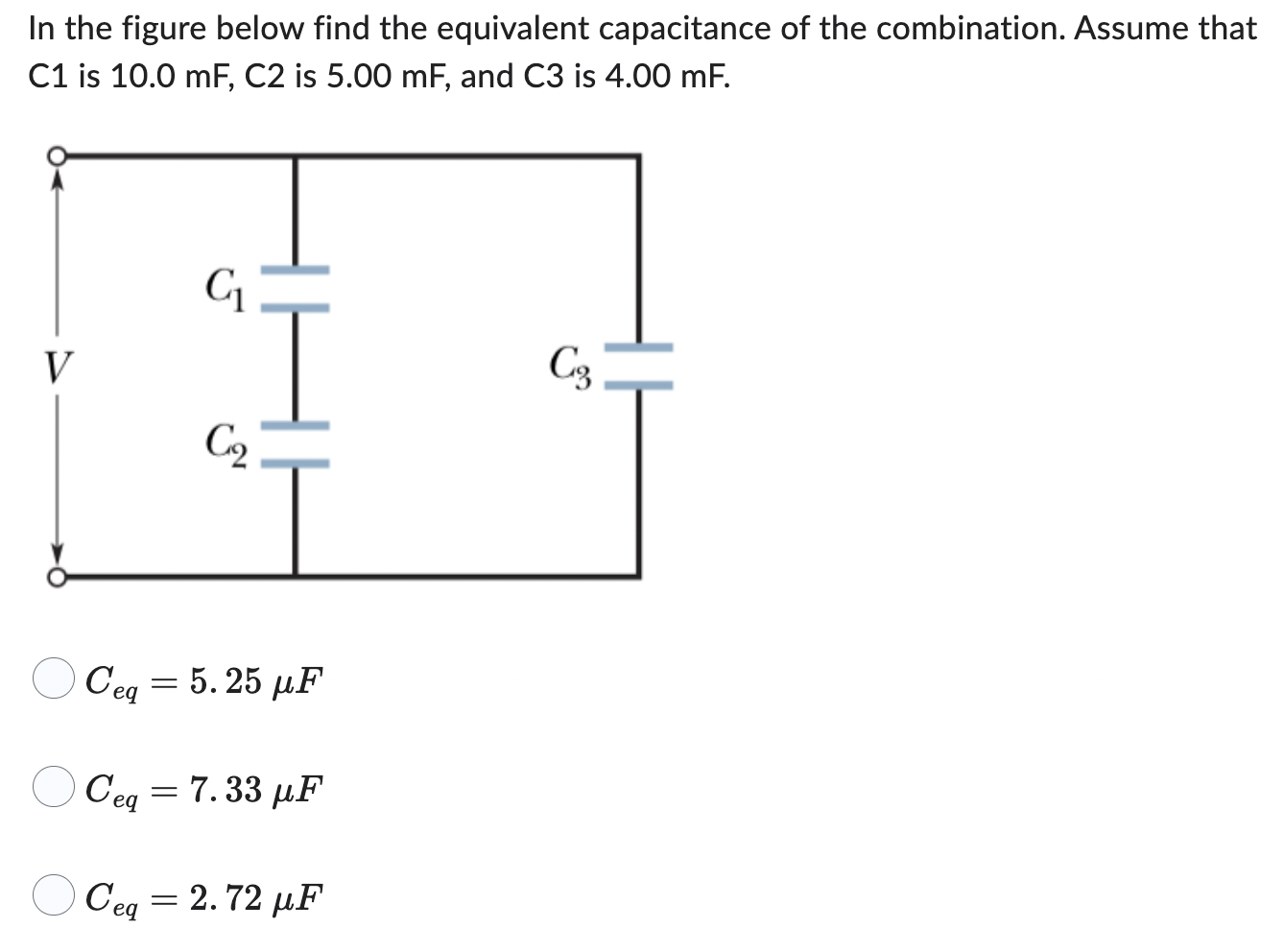 Solved In the figure below find the equivalent capacitance | Chegg.com