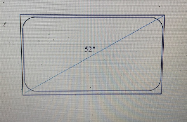 Solved A 52” HD TV has a height to width ratio of .5625. | Chegg.com