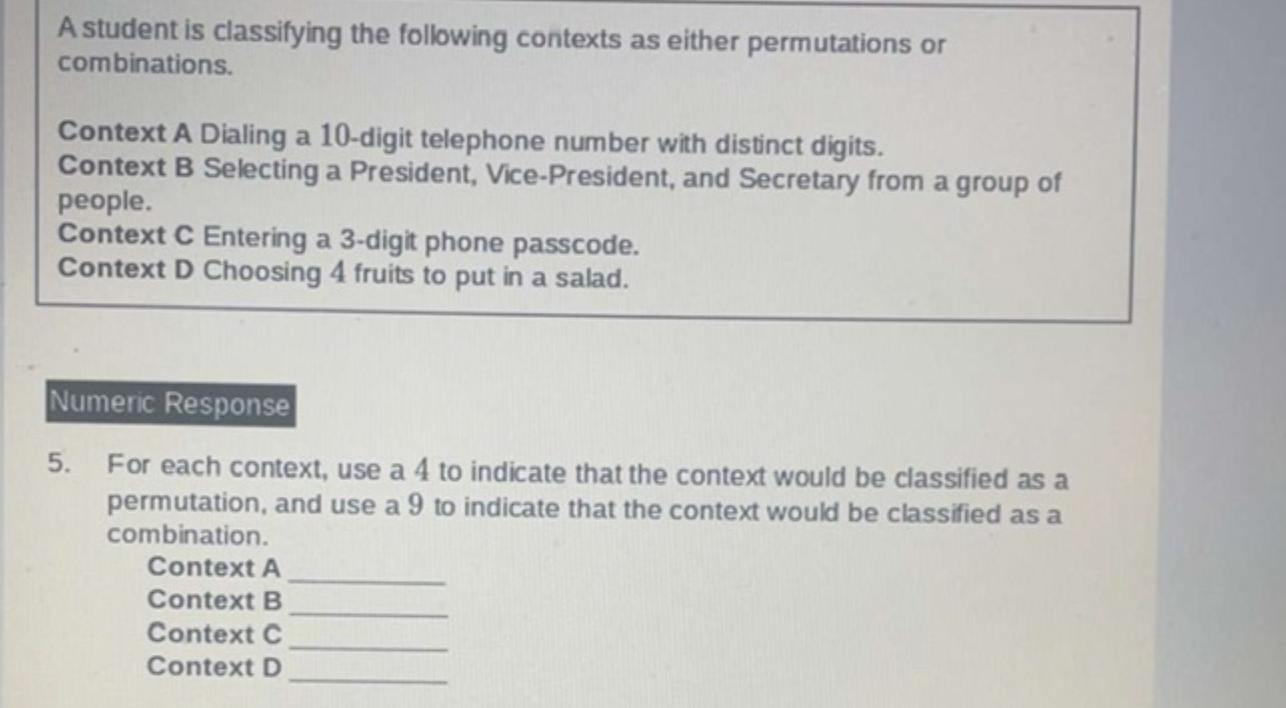 Solved A student is classifying the following contexts as | Chegg.com