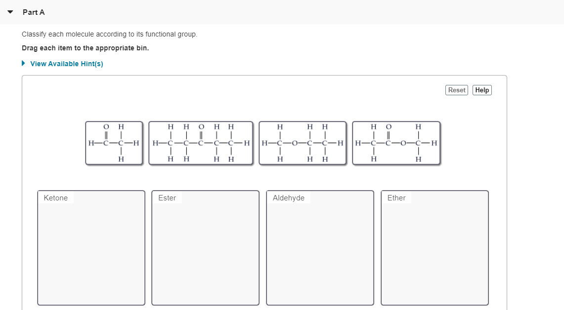 Solved Part A Classify each molecule according to its | Chegg.com