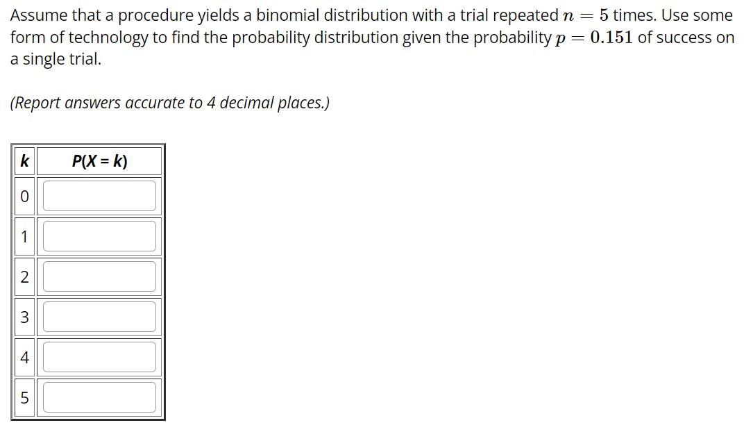 Solved Assume that a procedure yields a binomial | Chegg.com