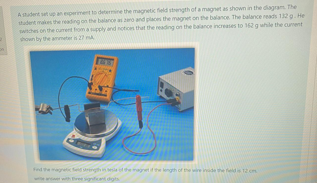 Solved A student set up an experiment to determine the | Chegg.com