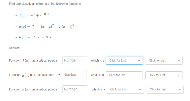 Solved Find and classify all extrema of the following | Chegg.com