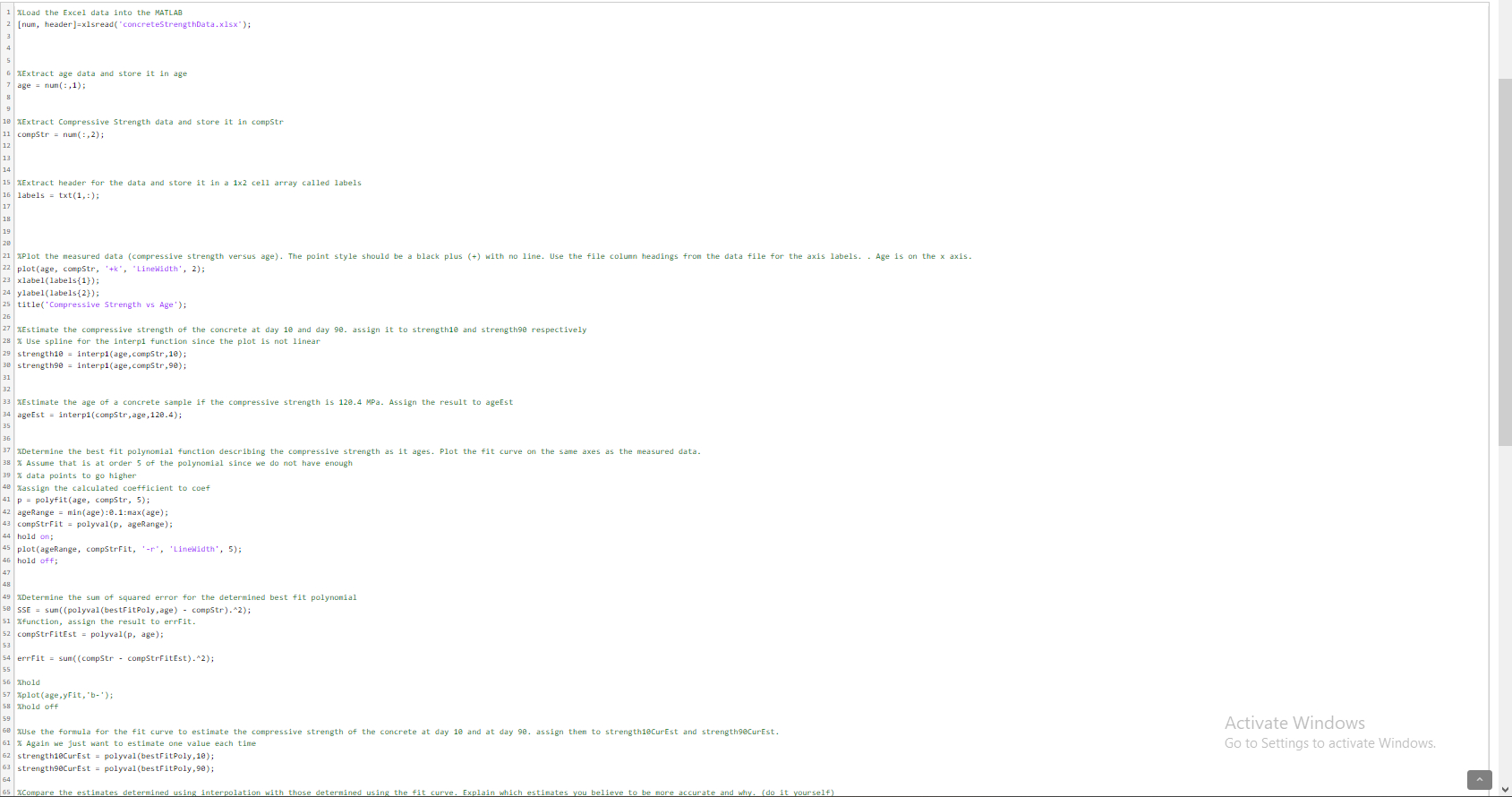 Solved 1. Load the Excel data into the MATLAB 2. Extract age | Chegg.com