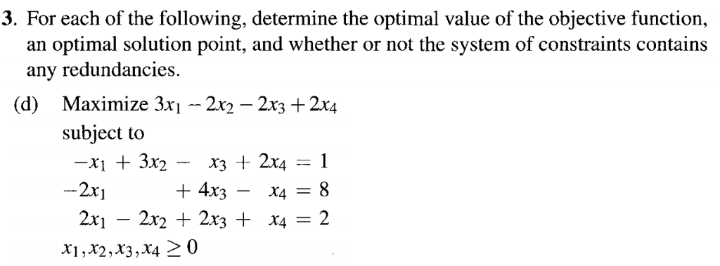 Solved Determine the optimal value of the objective | Chegg.com