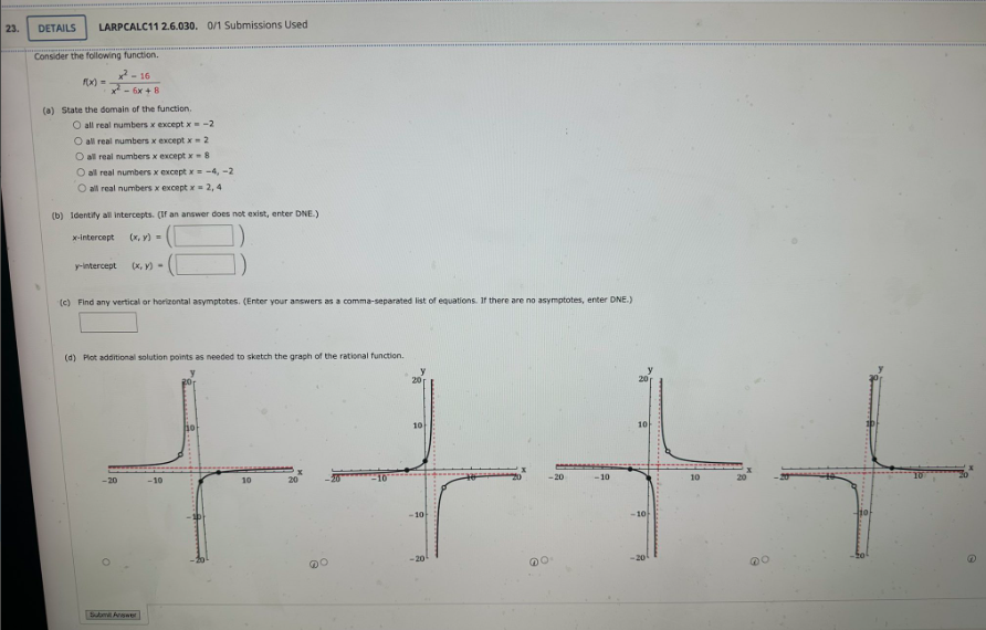 Solved Consider the following function. f(x)=x2−6x+8x2−16 | Chegg.com