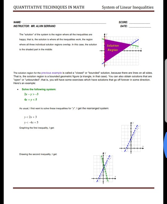 Solved QUANTITATIVE TECHNIQUES IN MATH System of Linear | Chegg.com