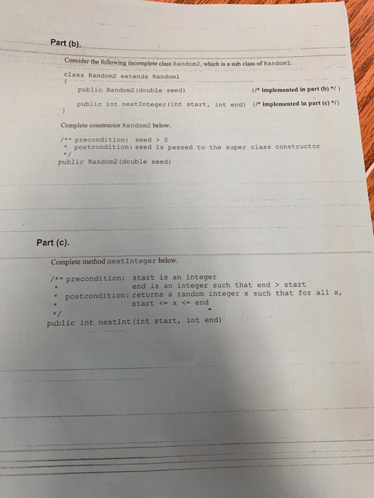 Solved Question 2. Consider the following incomplete | Chegg.com
