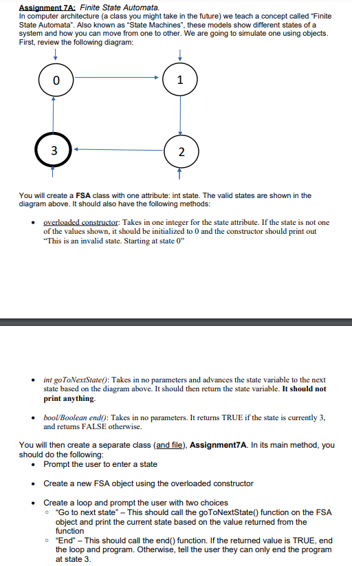 Solved Assignment 7A: Finite State Automata. In computer | Chegg.com