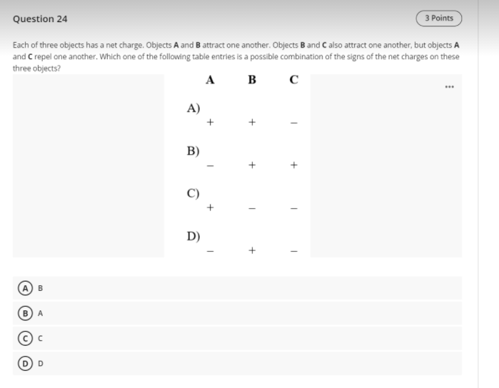 Solved Question 24 3 Points Each Of Three Objects Has A Net 1688