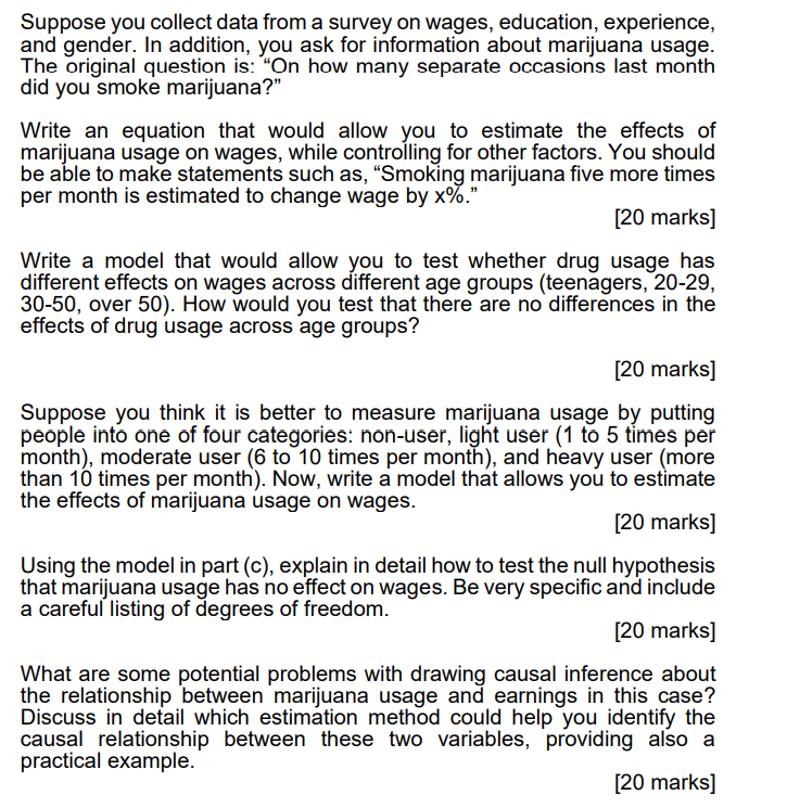 Solved Suppose you collect data from a survey on wages, | Chegg.com