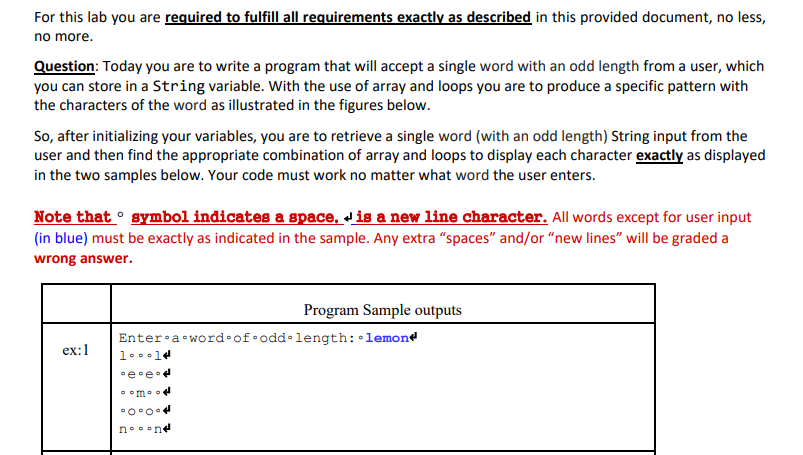 Solved For this lab you are required to fulfill all | Chegg.com