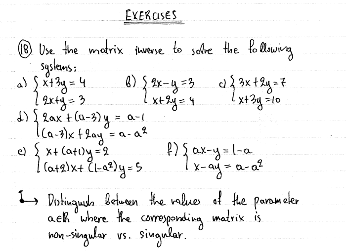 Solved (18) Use the matrix inverse to solve the following | Chegg.com