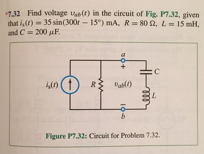 Solved Find voltage upsilon_ab(t) in the circuit of Fig. | Chegg.com