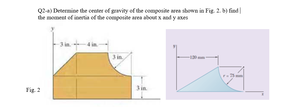 Solved Q2-a) Determine the center of gravity of the | Chegg.com