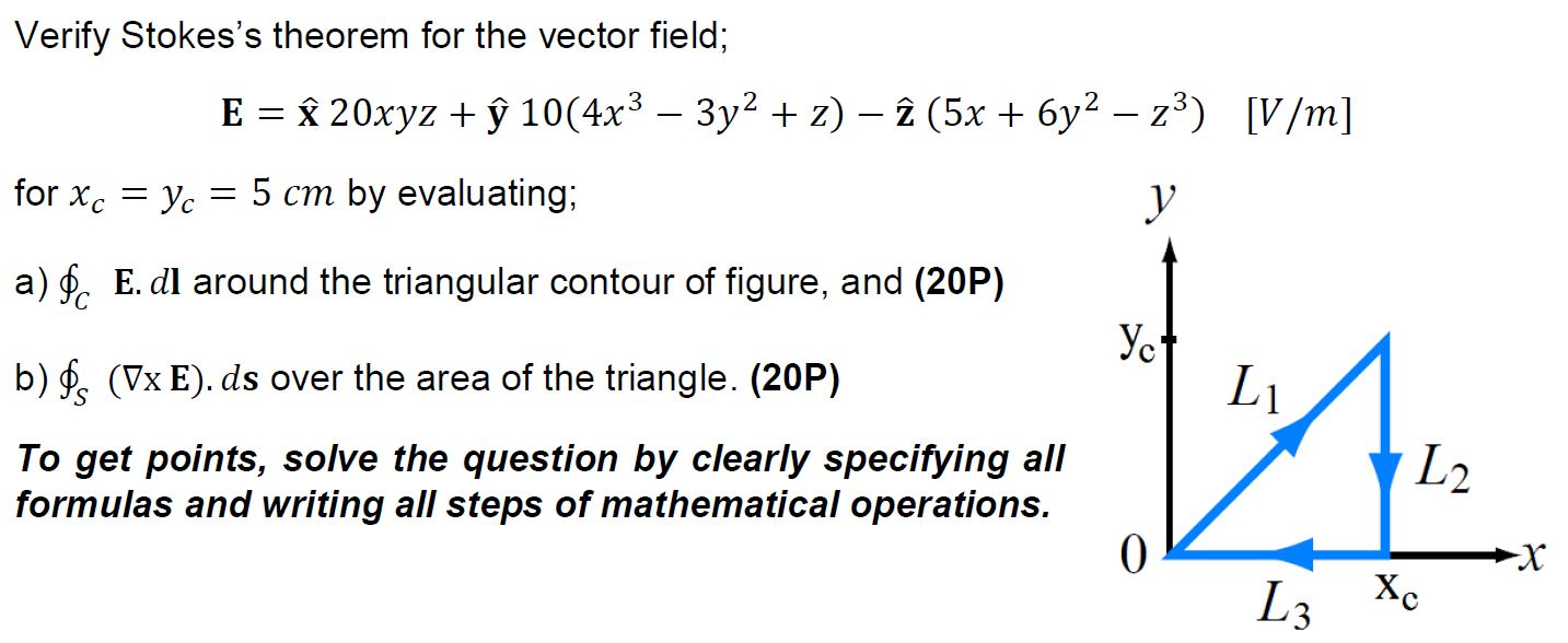 Solved Verify Stokes's theorem for the vector field; E = x | Chegg.com