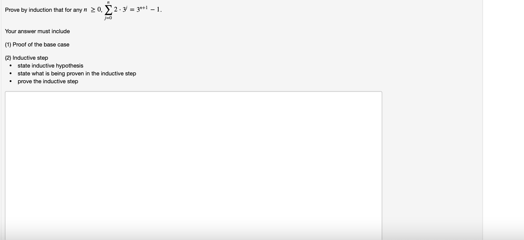 Solved n Prove by induction that for any n 20, 2. zů = 3n+1 | Chegg.com