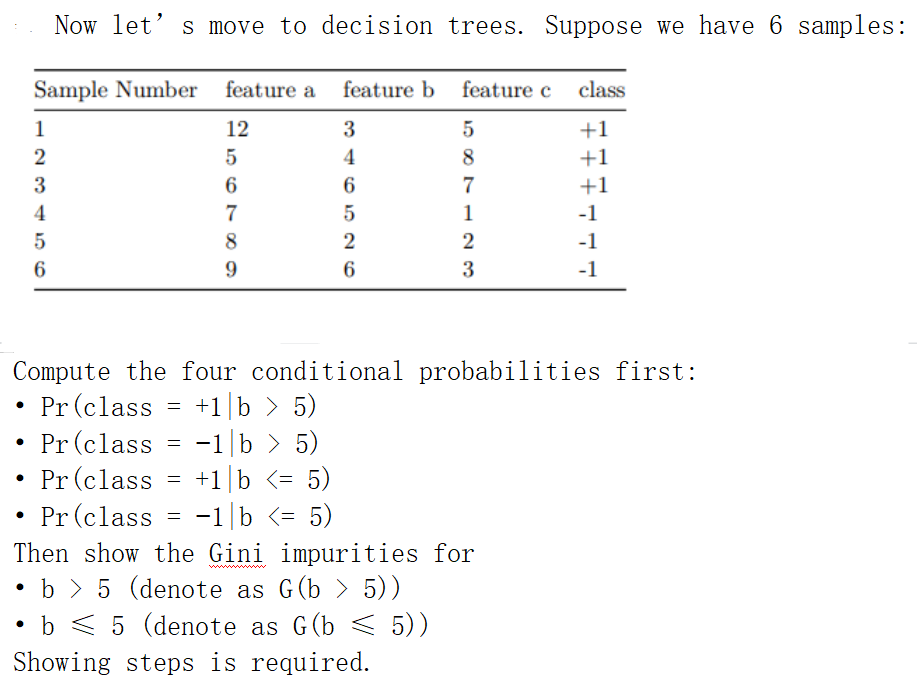 Solved Now let's move to decision trees. Suppose we have 6 | Chegg.com