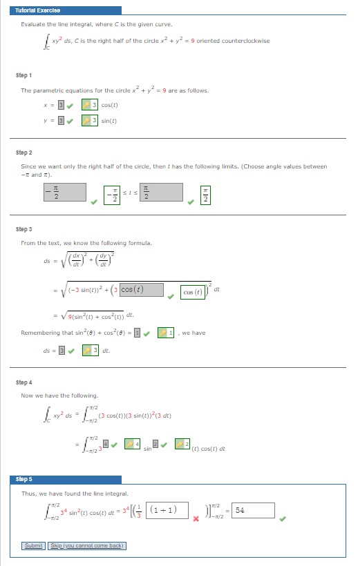 Solved Tutorial Exercise Evaluate The Line Integral Where 8193