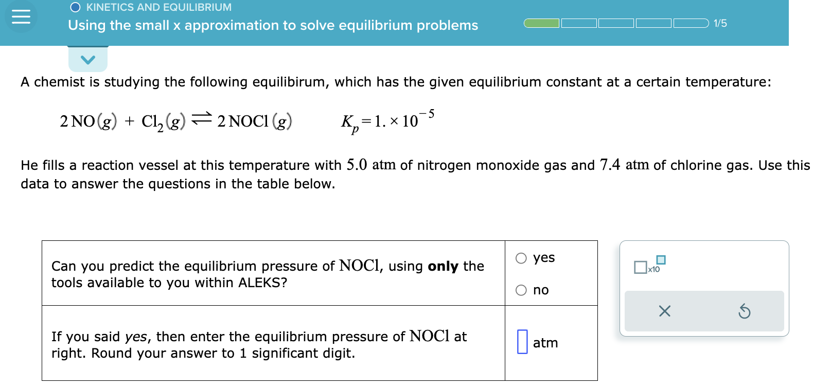 Solved KINETICS AND EQUILIBRIUM Using the small x | Chegg.com