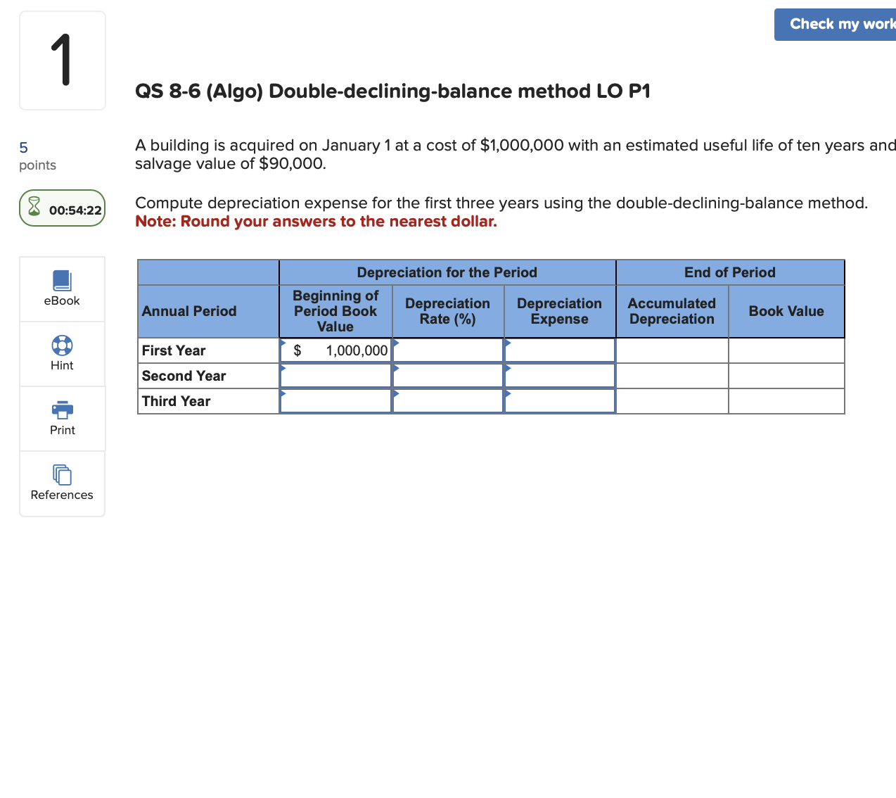 Solved QS 8-6 (Algo) Double-declining-balance method LO P1 A | Chegg.com