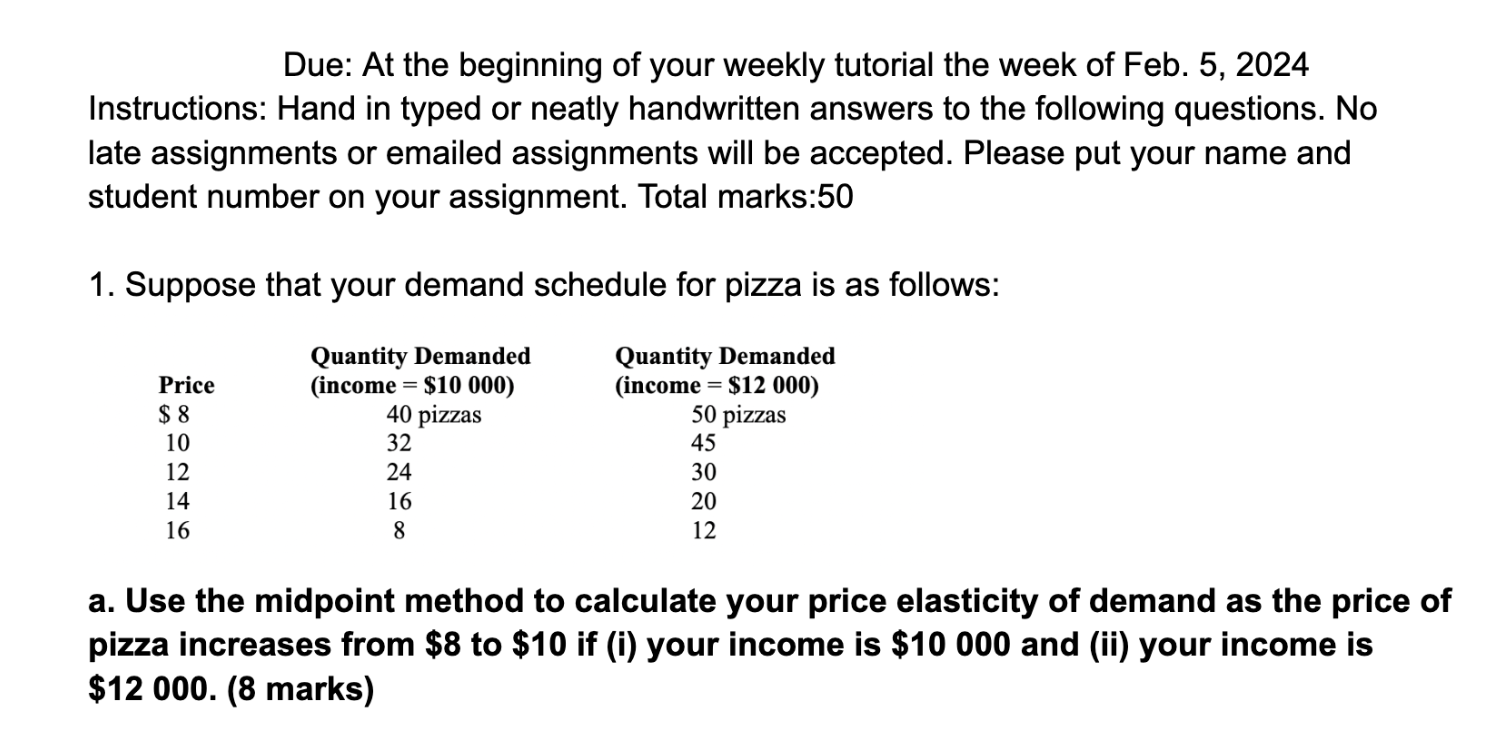 Solved Due: At the beginning of your weekly tutorial the | Chegg.com