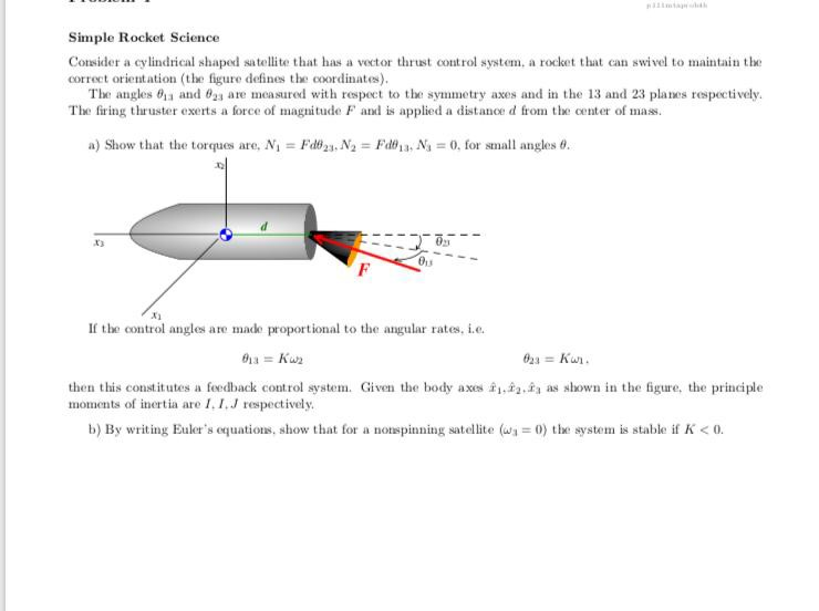 Solved Simple Rocket Science Consider a cylindrical shaped | Chegg.com