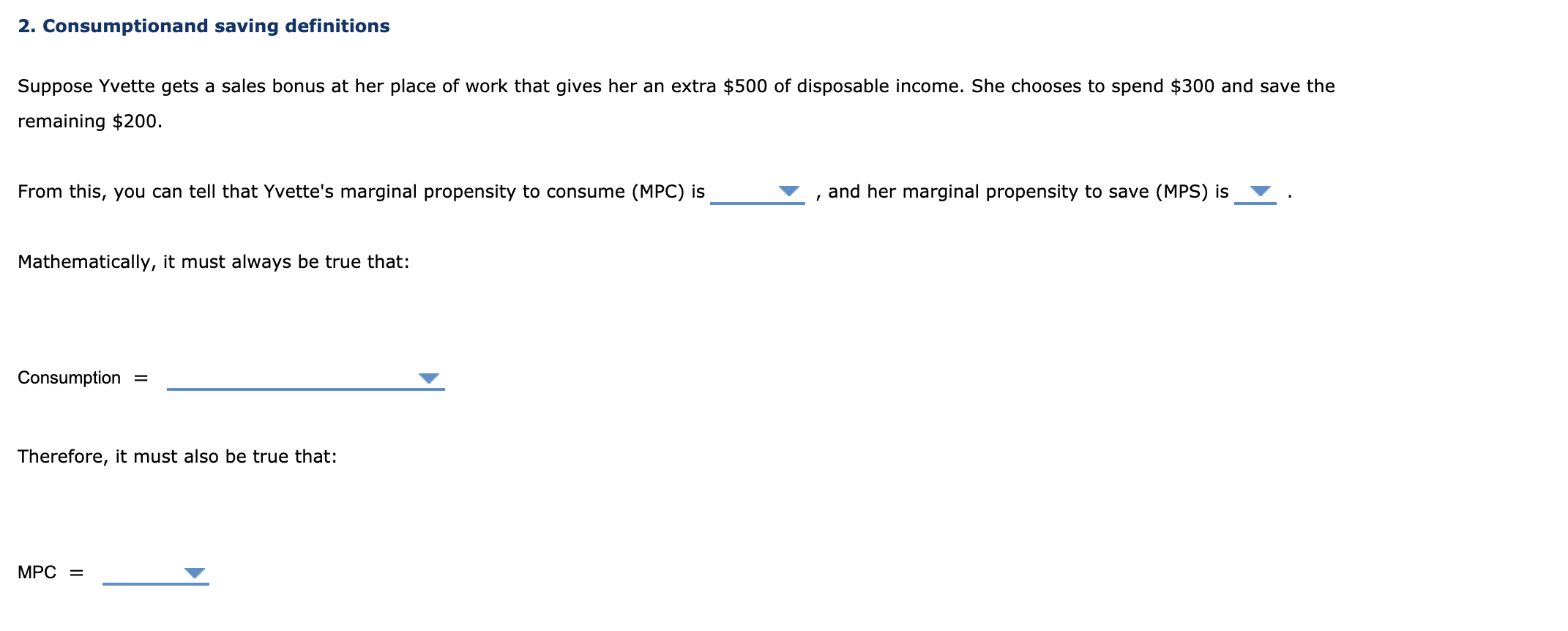 Solved 2. Consumptionand saving definitions Suppose Yvette | Chegg.com
