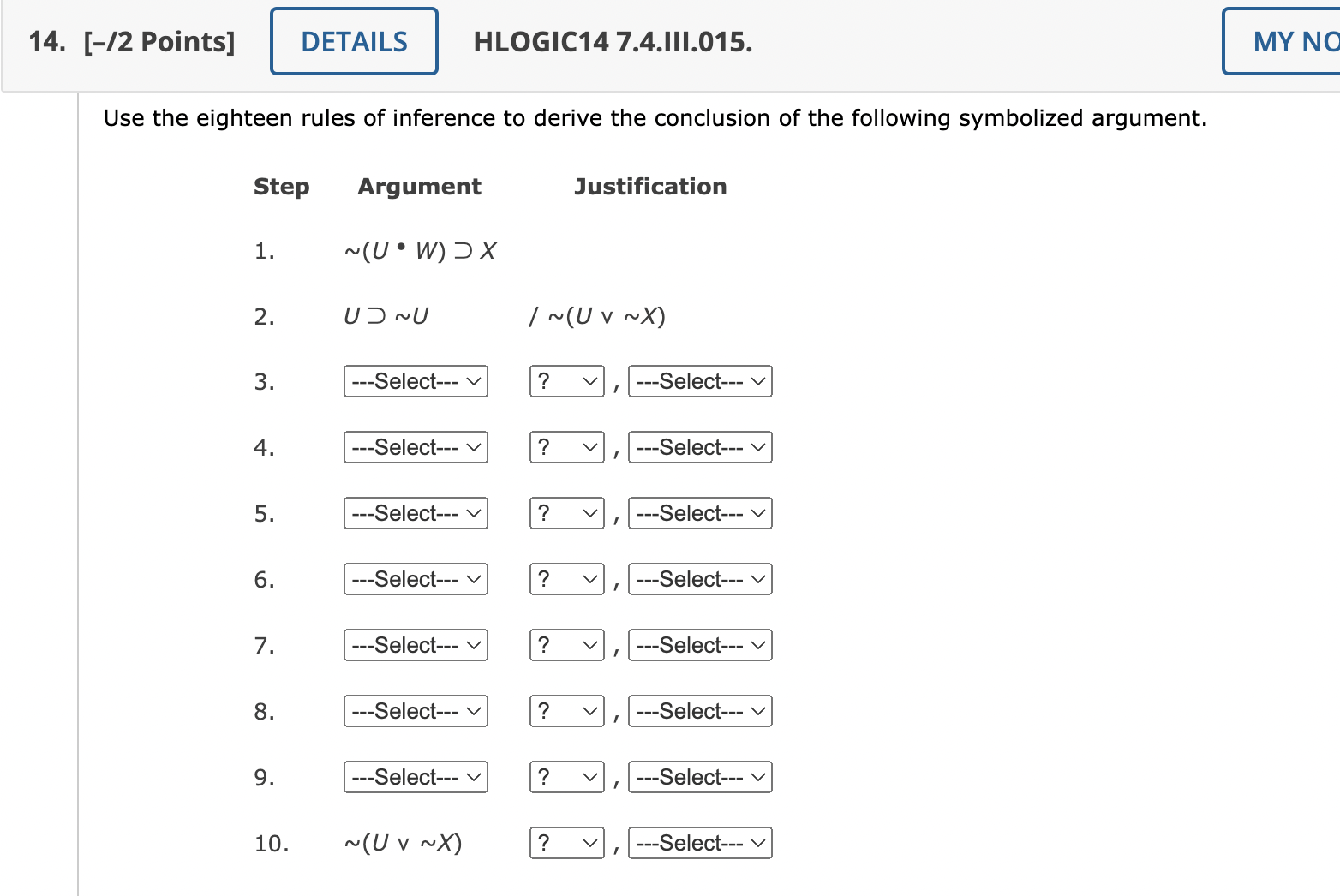 Use the eighteen rules of inference to derive the | Chegg.com