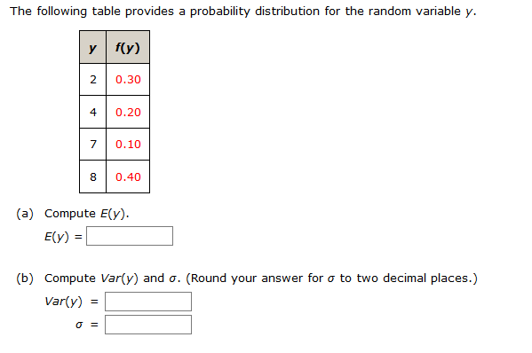 Solved The following table provides a probability | Chegg.com