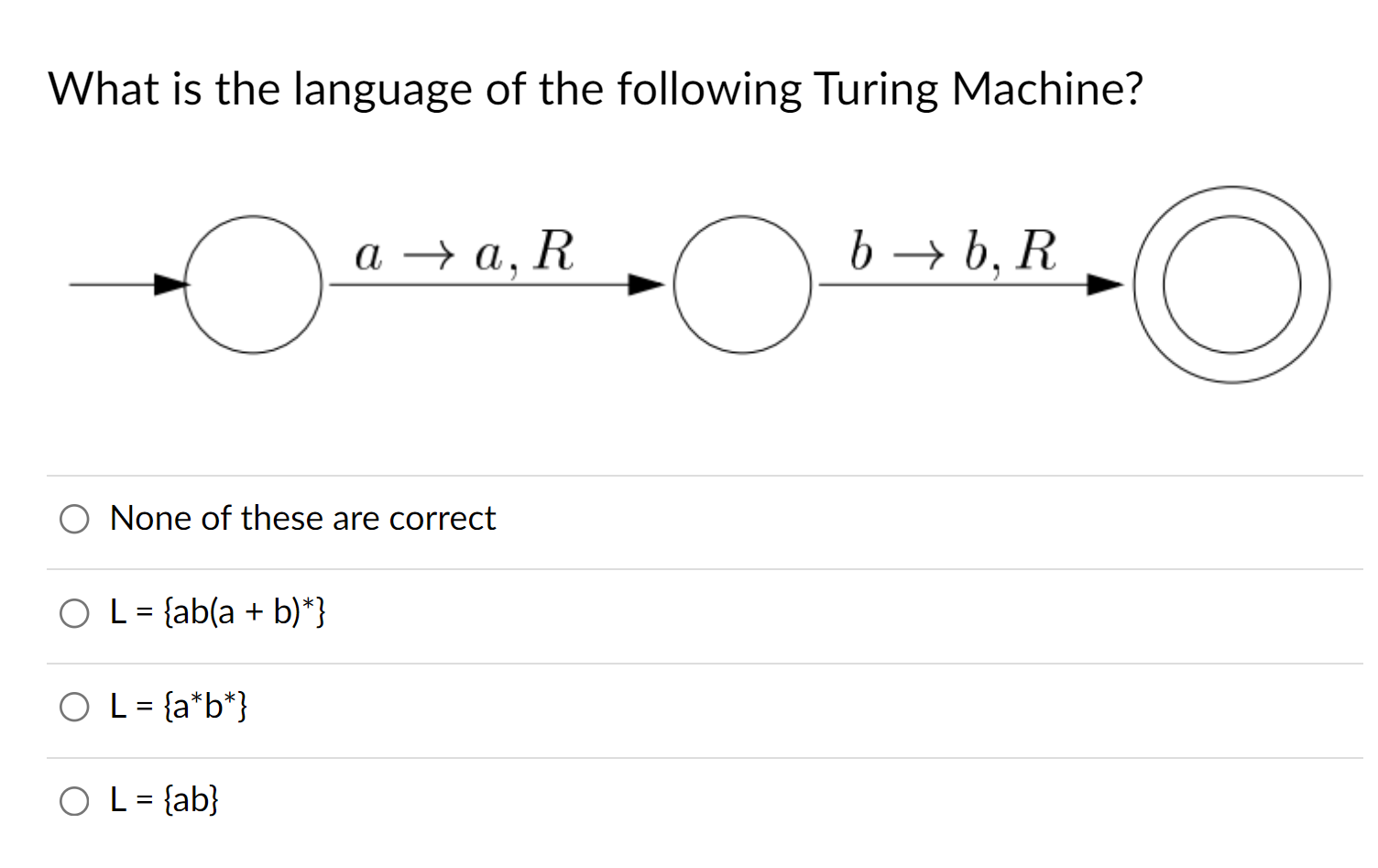 Solved What is the language of the following Turing Machine? | Chegg.com