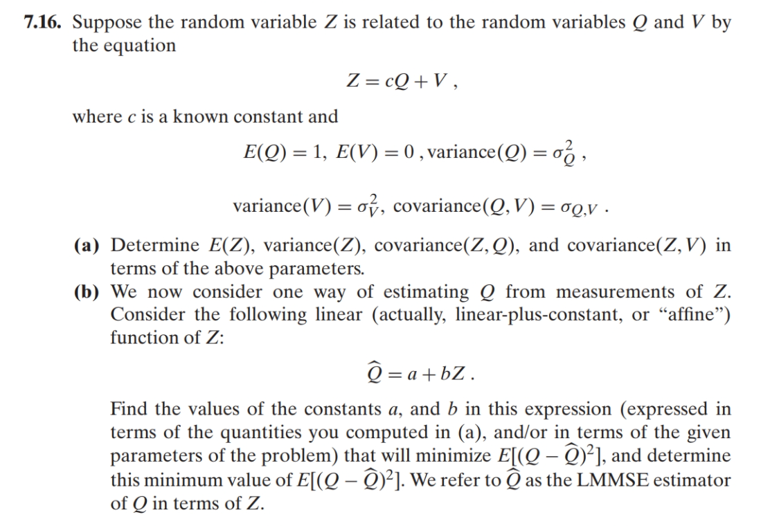 7.16. Suppose the random variable Z is related to the | Chegg.com