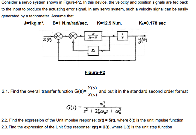 Solved Consider a servo system shown in Figure-P2. In this | Chegg.com