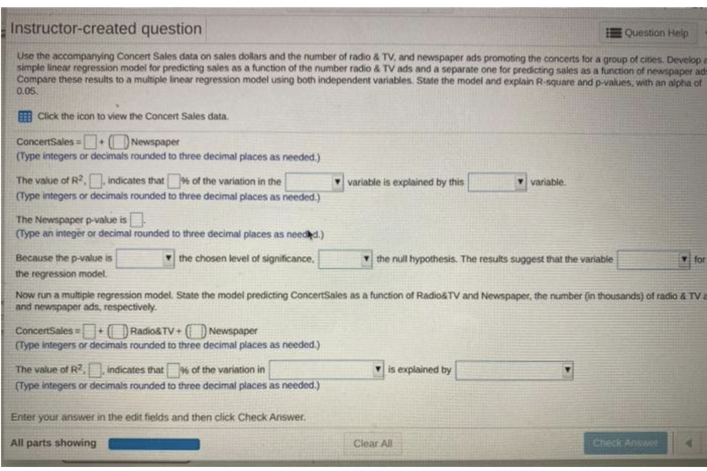 Solved Instructor-created question Question Help Use the | Chegg.com