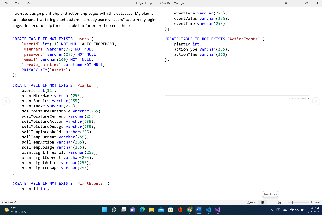Solved need help in connecting the database table and | Chegg.com