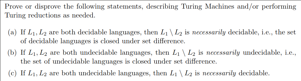 Solved Prove or disprove the following statements, | Chegg.com