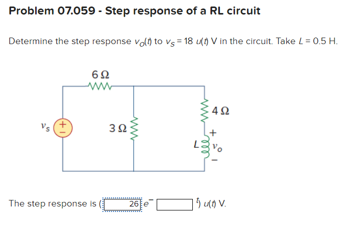 Solved Problem 07.059 - ﻿Step response of a RL | Chegg.com