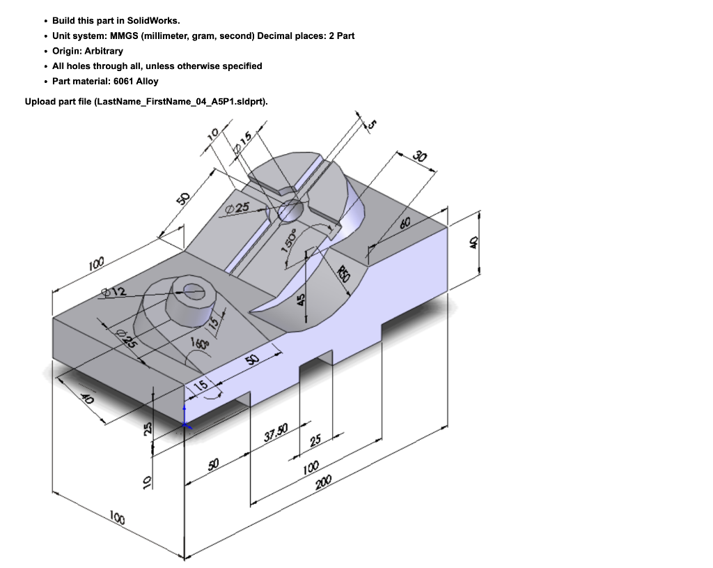 Solved Build This Part In Solidworks Unit System Mmgs