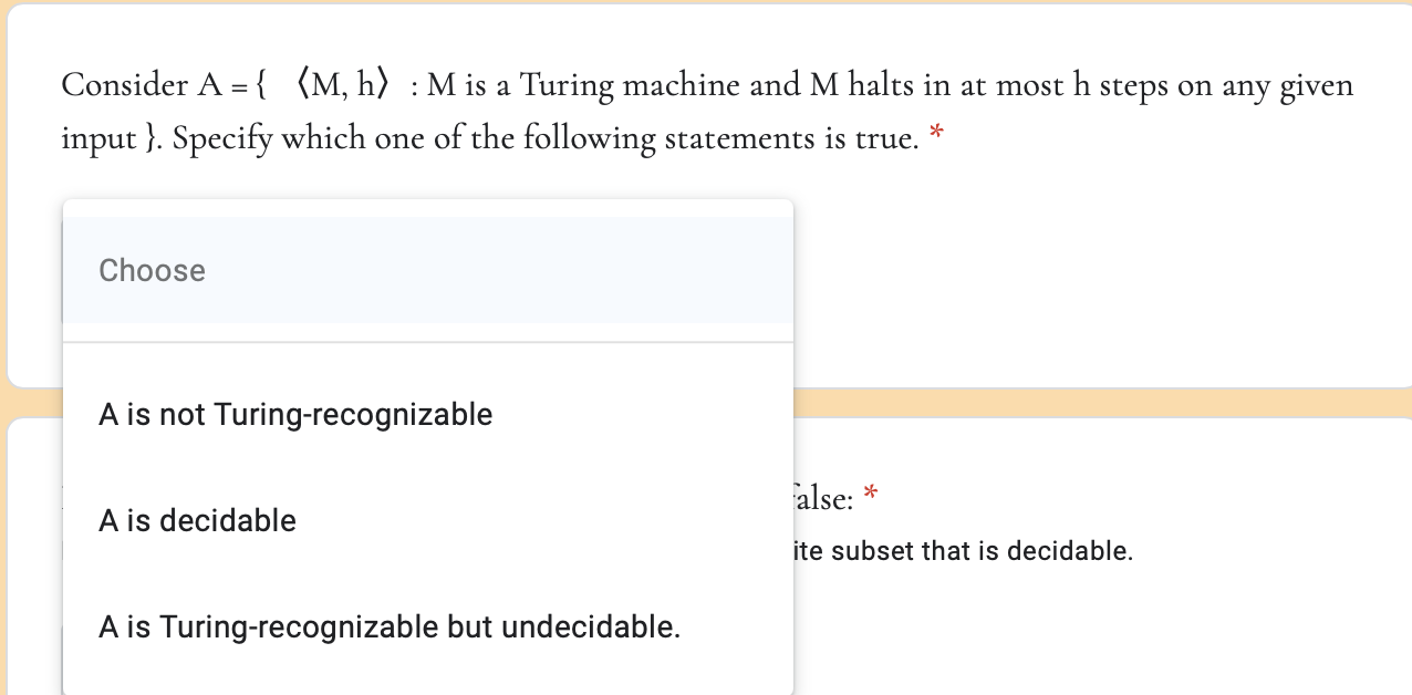 Solved Consider A = { (M, h) : M is a Turing machine and M | Chegg.com