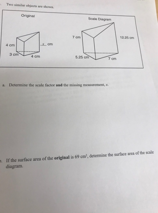 Solved Two similar objects are shown. . Original Scale | Chegg.com