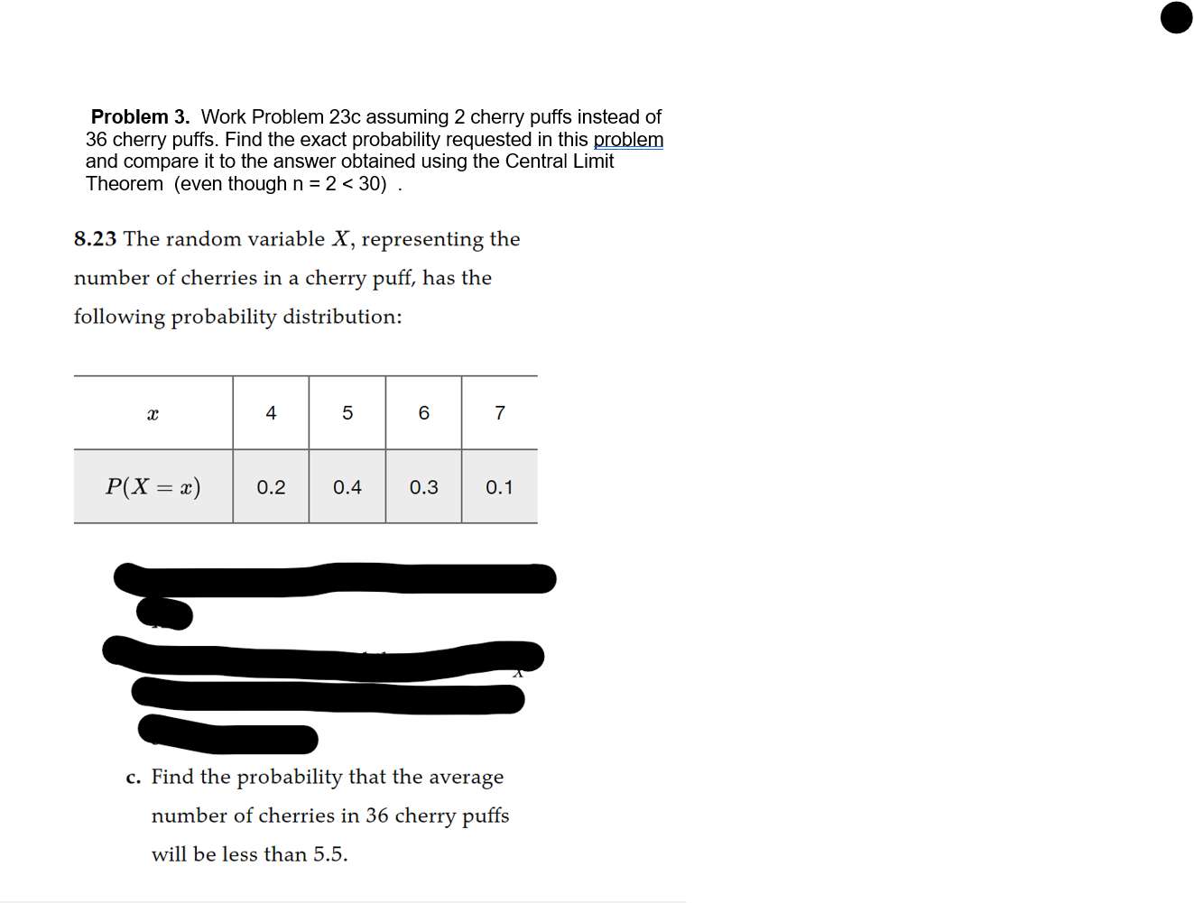 Solved Problem 3 Work Problem 23c Assuming 2 Cherry Puffs 
