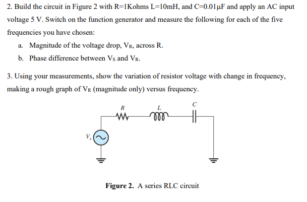Solved 2. Build the circuit in Figure 2 with R=1Kohms | Chegg.com