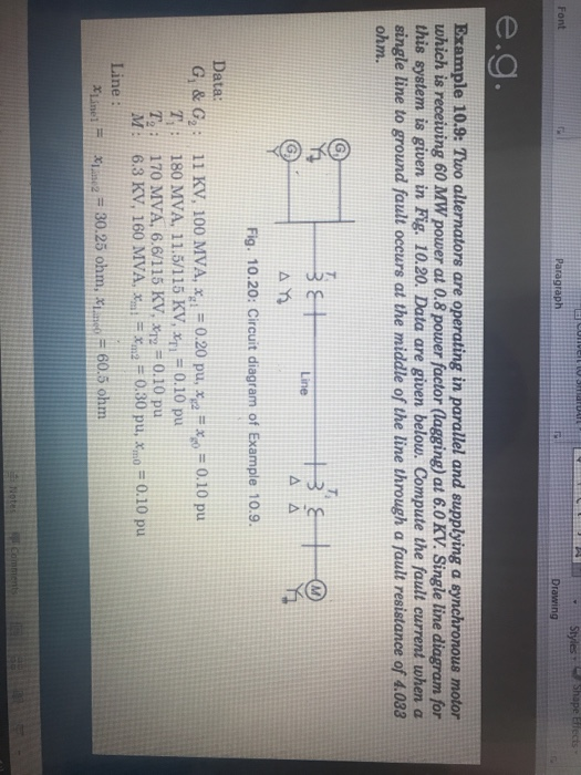 Solved Font e.a Example 10.9: Two alternators are operating | Chegg.com