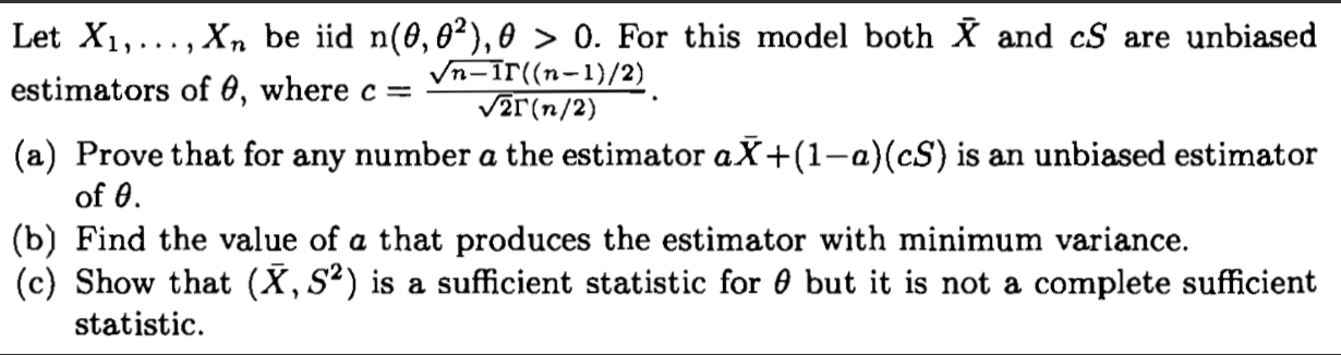 Solved Let X1, ..., Xn be iid n(0,02), 0 > 0. For this model | Chegg.com Solved Let X1, ..., Xn be iid n(0,02), 0 > 0. For this model | Chegg.com