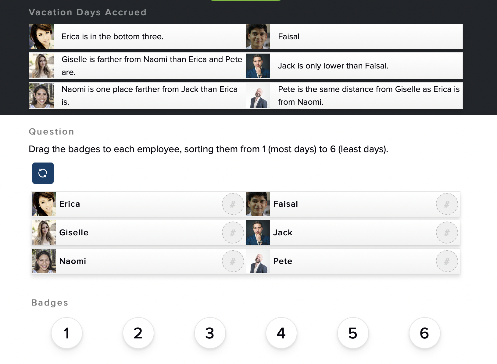[Solved]: Vacation Days Accrued. Erica is in the bottom thre