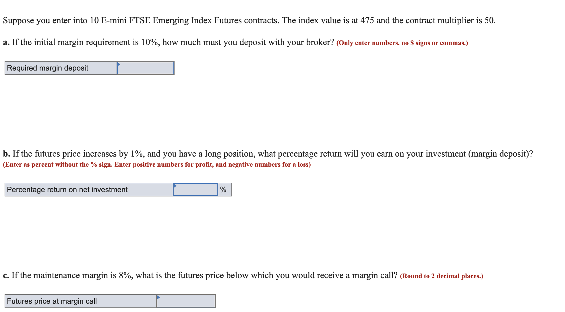 Solved Suppose you enter into 10 E-mini FTSE Emerging Index | Chegg.com