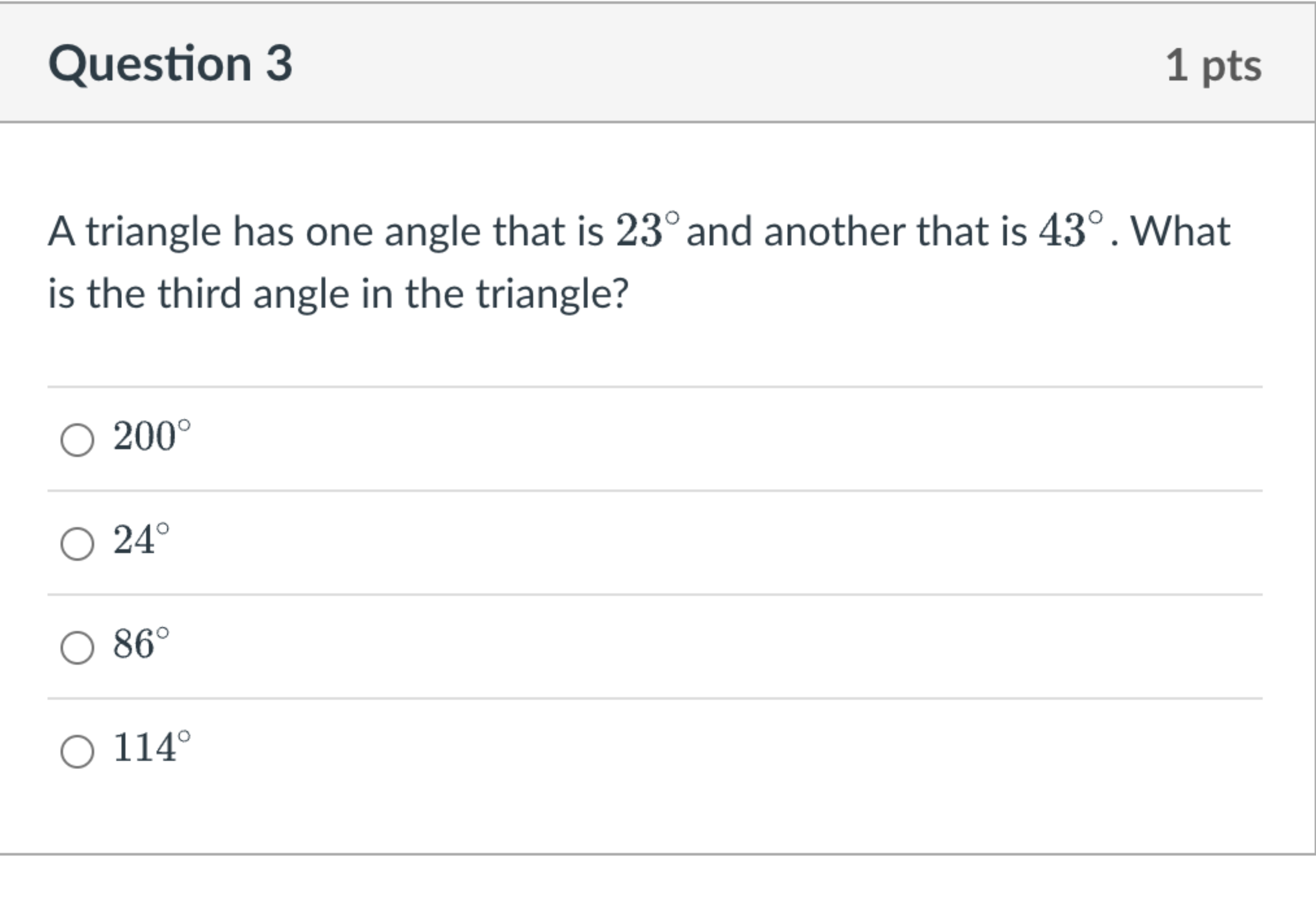 Solved Question 3A triangle has one angle that is 23° ﻿and | Chegg.com