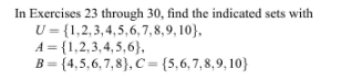 Solved 24. a. Ac b. Ac∩B26. a. AC∪BC b. (AC∪BC)C30. a. | Chegg.com