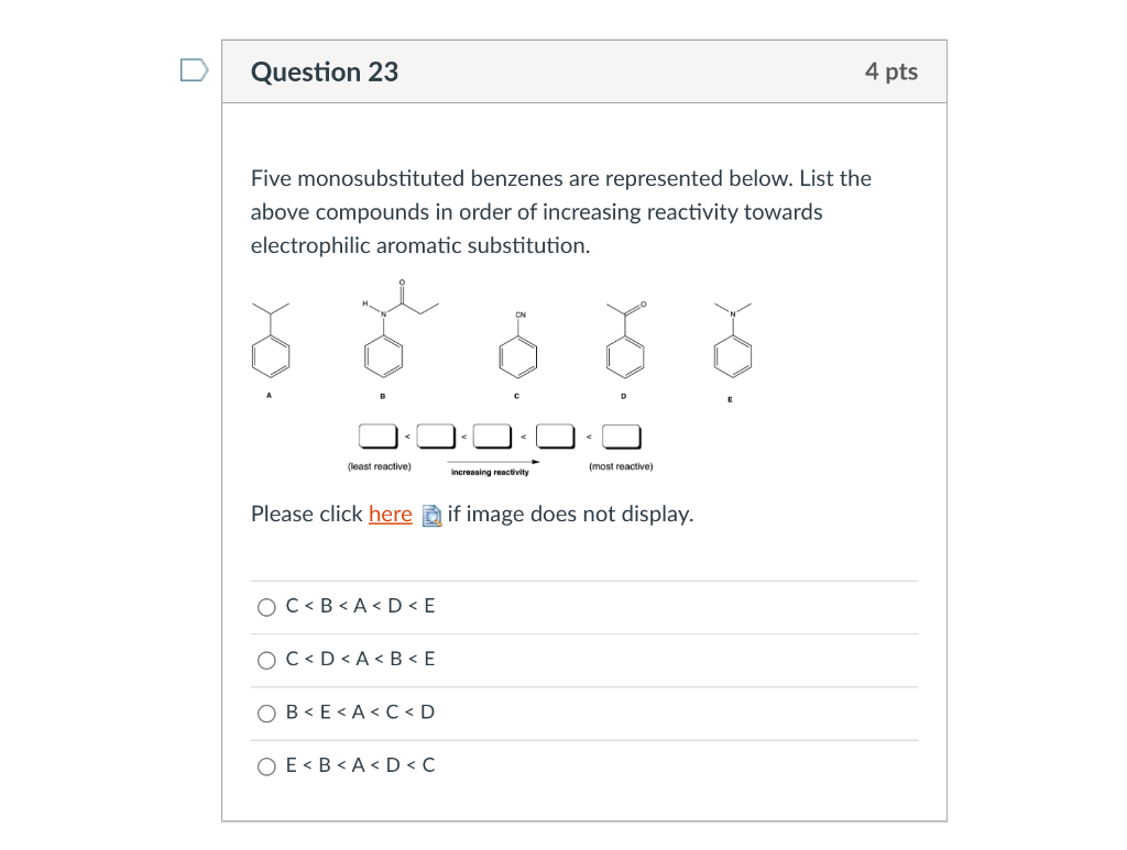 Solved Question 23 4 pts Five monosubstituted benzenes are | Chegg.com