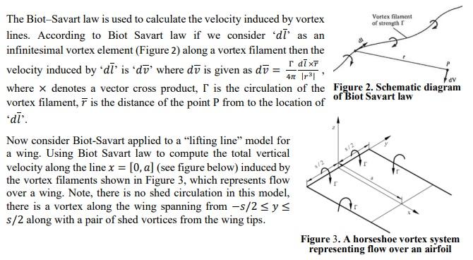 Solved The Biot–Savart law is used to calculate the velocity | Chegg.com